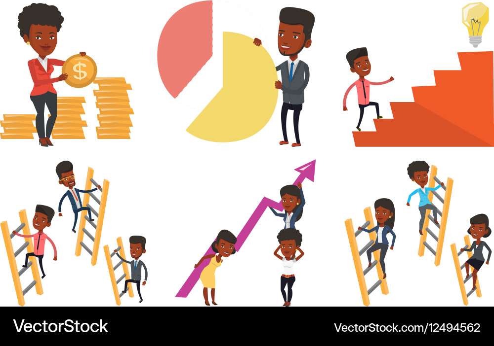 Set of business characters Royalty Free Vector Image