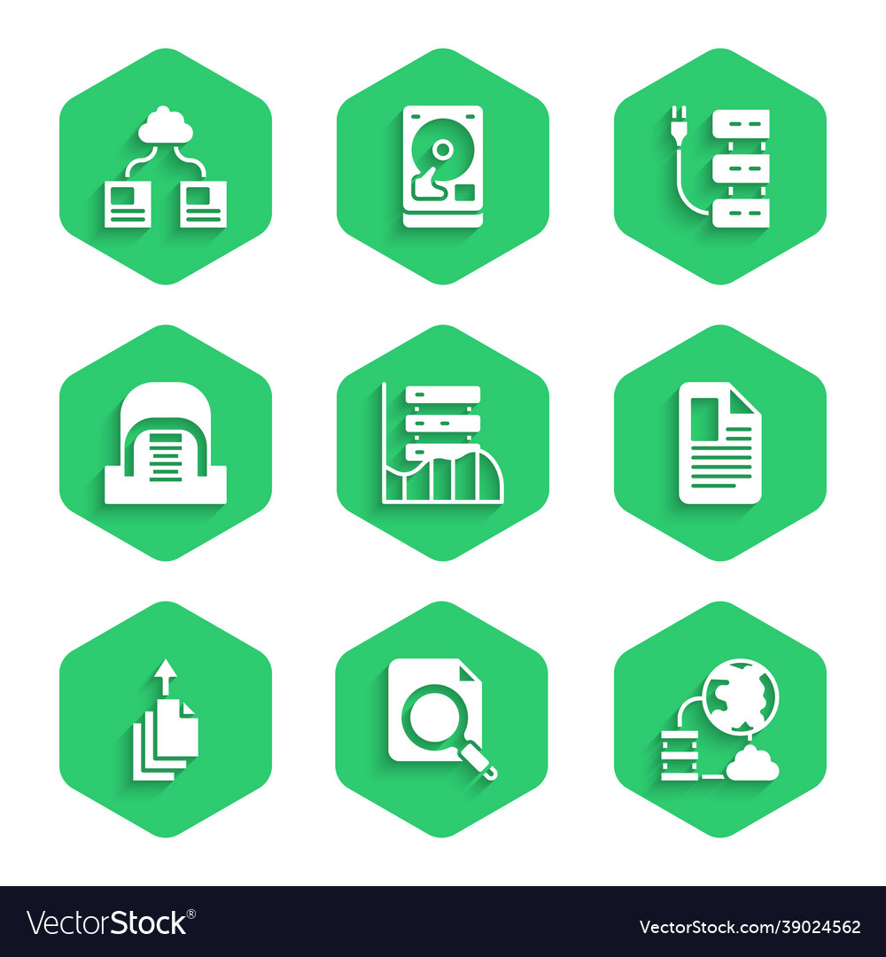 Set server data web hosting search concept Vector Image Set server data web hosting search concept Vector Image