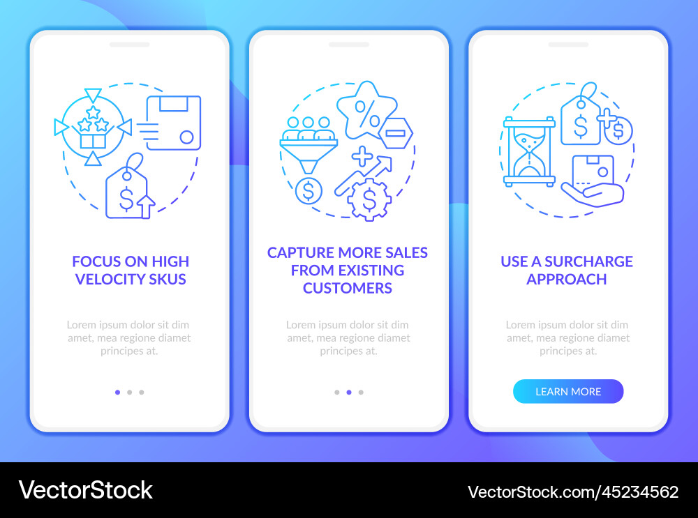 Strategies for raising prices blue gradient Vector Image