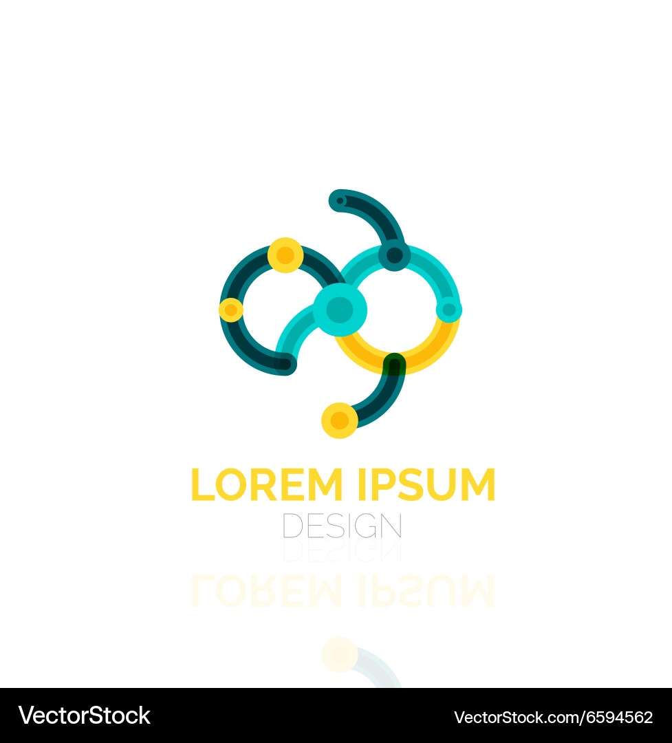 Swirl and circles outline minimal abstract Vector Image