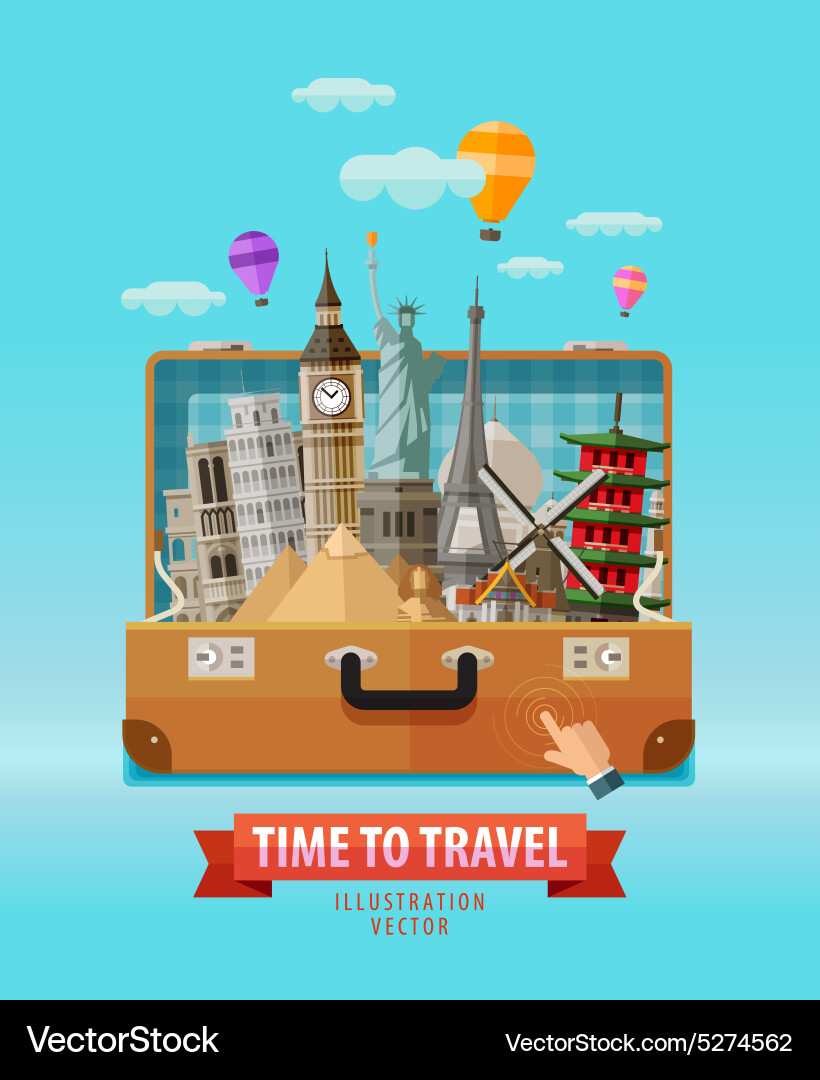 Vacation logo design template travel Royalty Free Vector