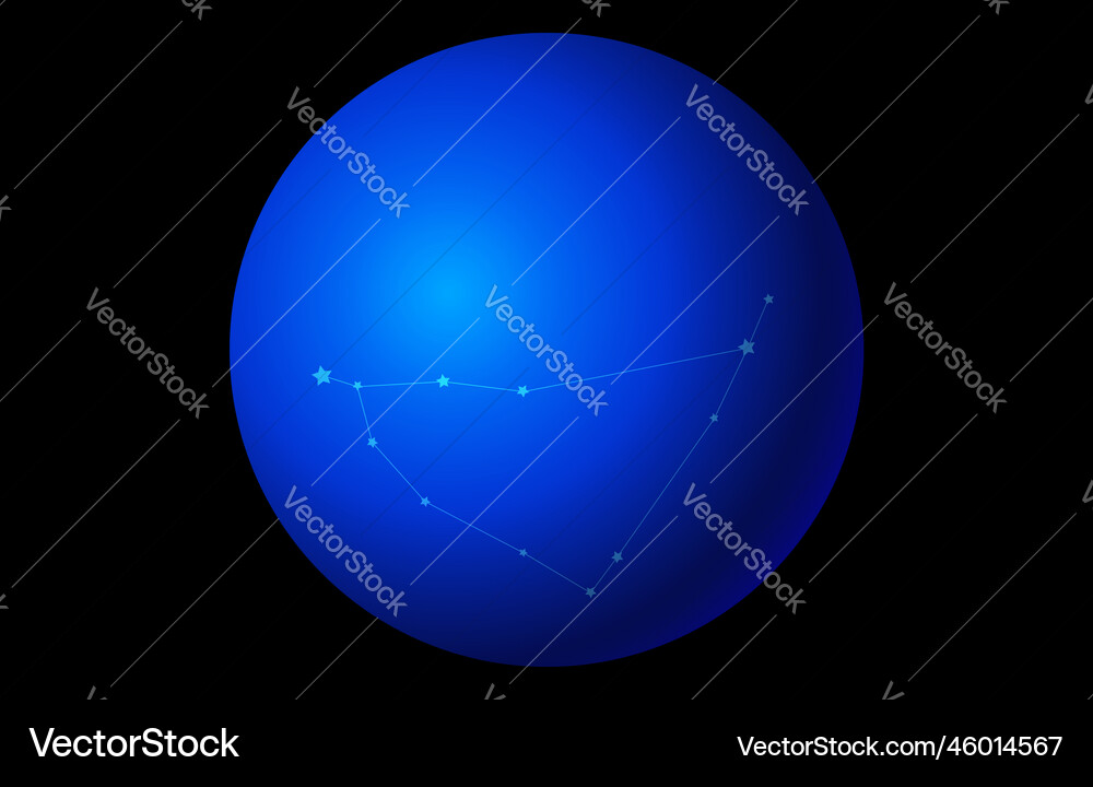 12 constellation blue icons capricorn Royalty Free Vector