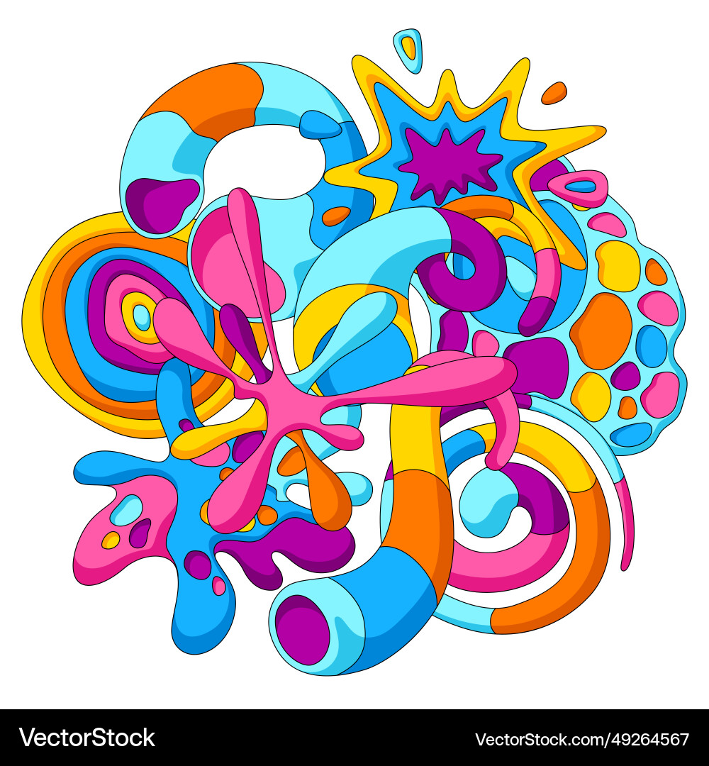 Background with abstract shapes cartoon cute Vector Image