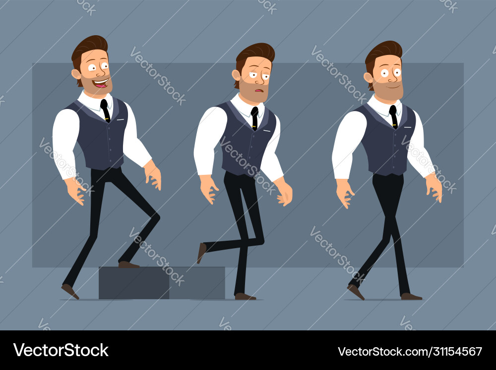 Cartoon strong muscular boy character set Vector Image
