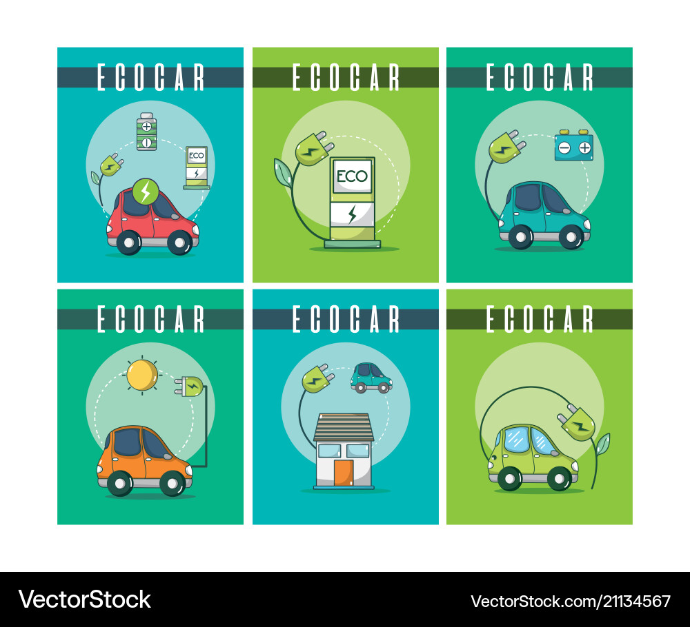 Electric car and green energy Royalty Free Vector Image