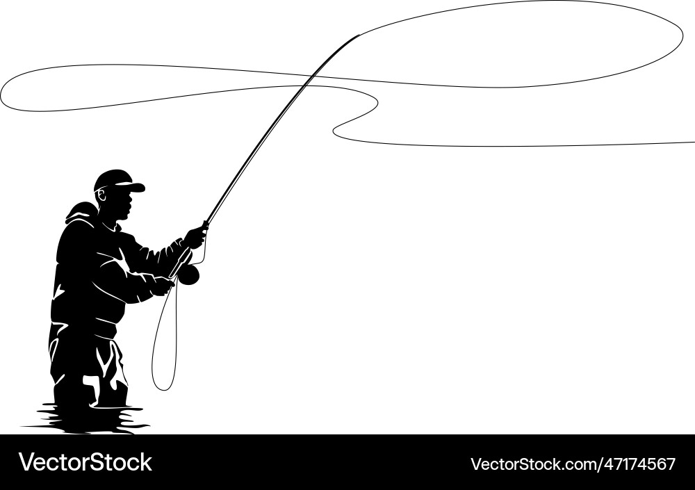Fishinggraphic fly fishing Royalty Free Vector Image