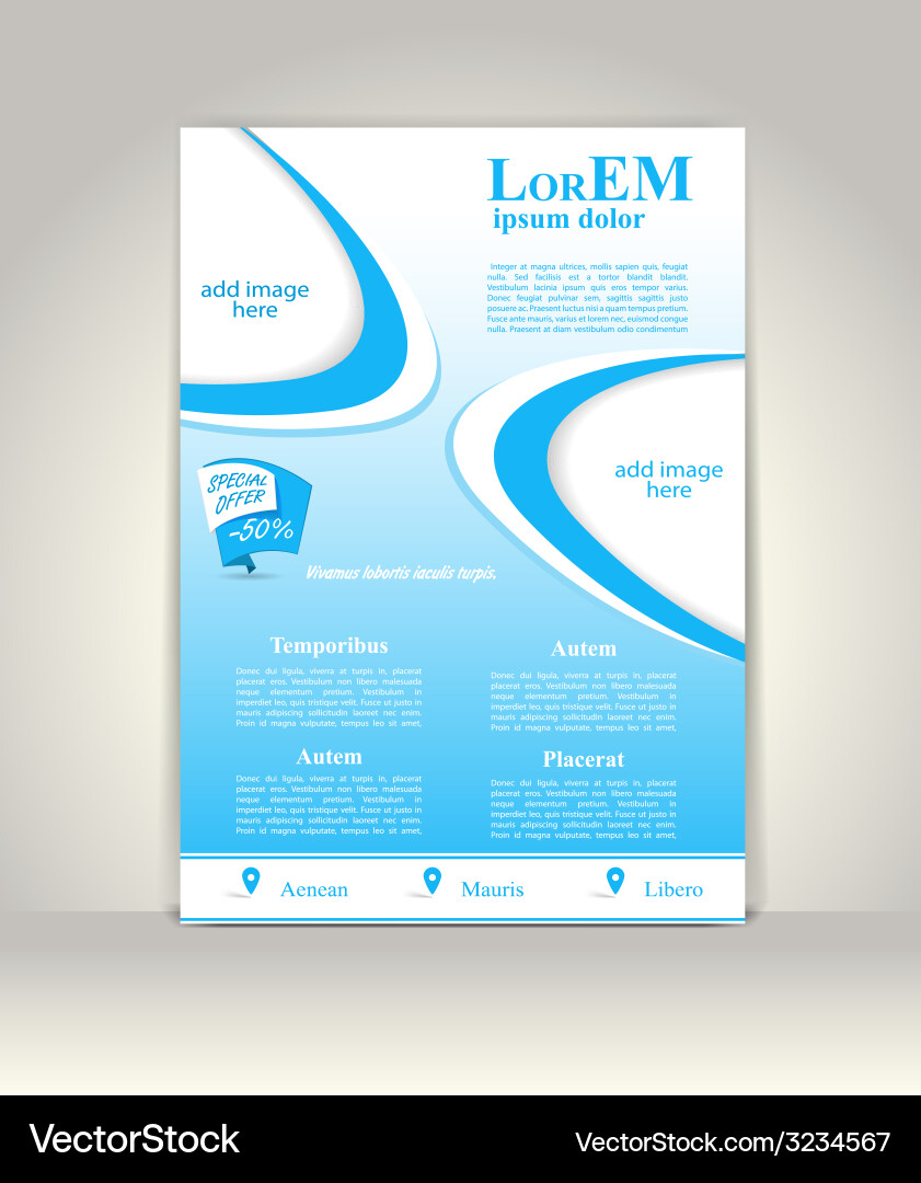 Flyer brochure or magazine cover template Vector Image