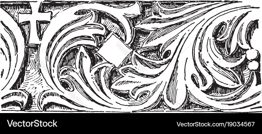 Frieze from st john studios is a carved Royalty Free Vector