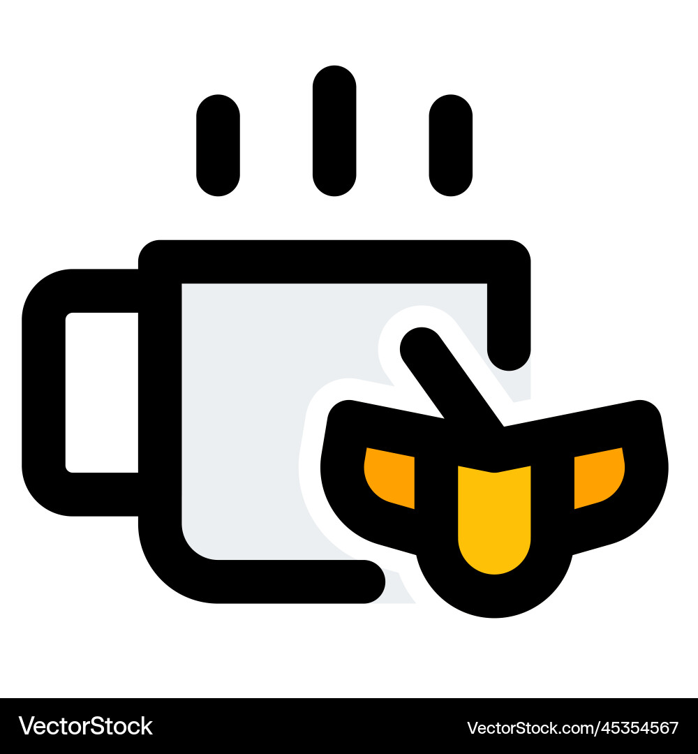 Healthy senna tea outline icon set Royalty Free Vector Image