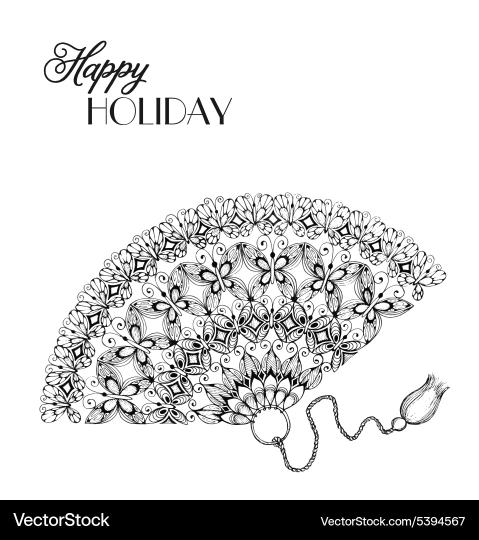 Lace ornament fan Royalty Free Vector Image - VectorStock