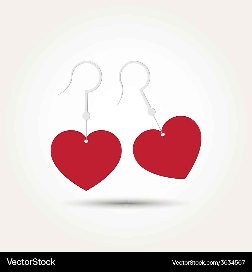 Love heart couple earring Royalty Free Vector Image