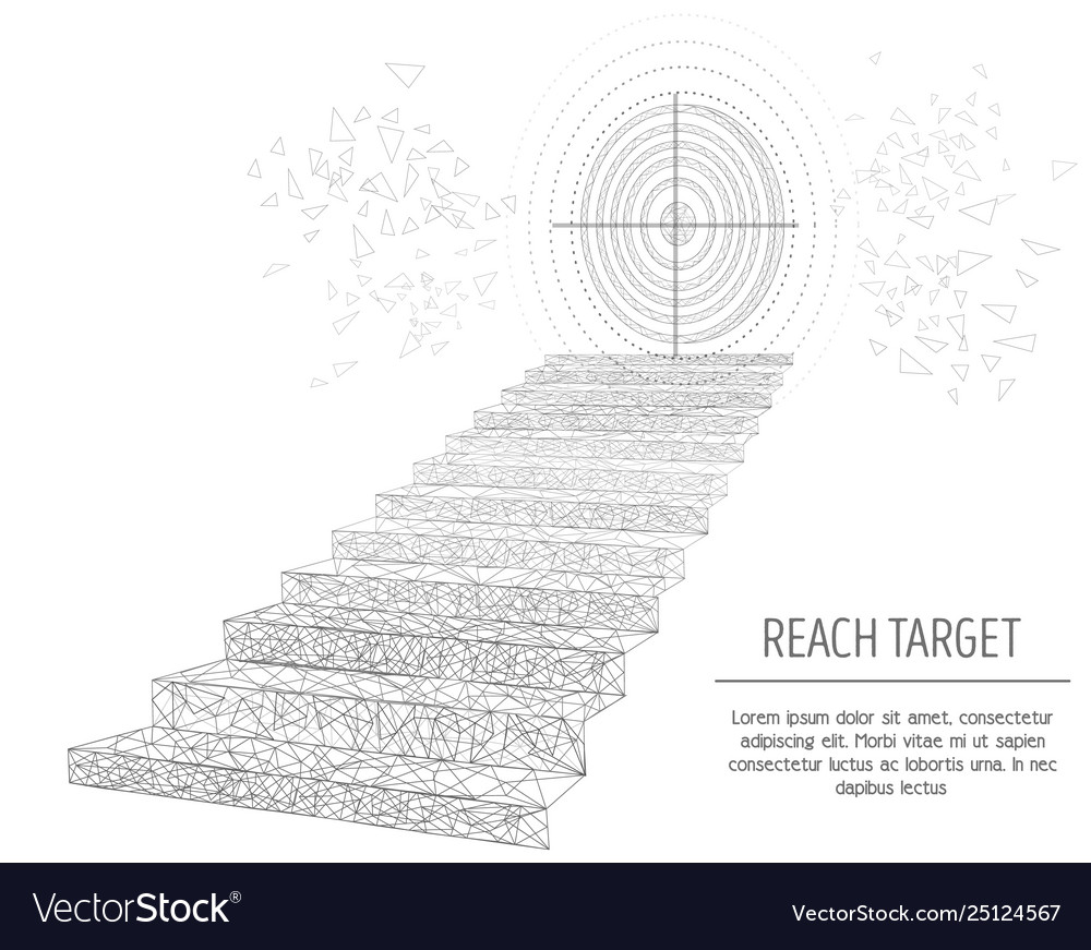 Reach target concept polygonal art style Vector Image Reach target concept polygonal art style Vector Image