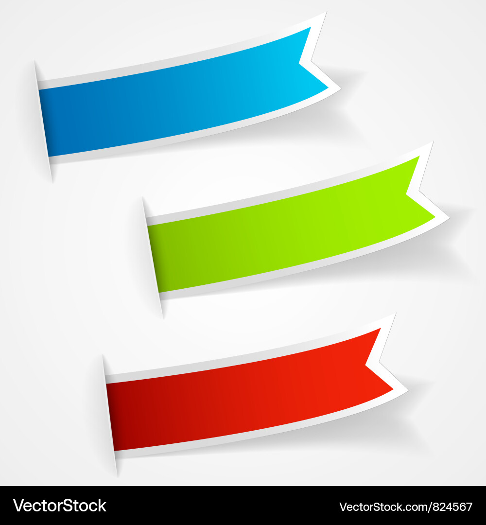 Set of multicolored sticker labels Royalty Free Vector Image