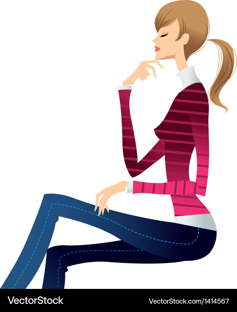 Side view of woman Royalty Free Vector Image - VectorStock