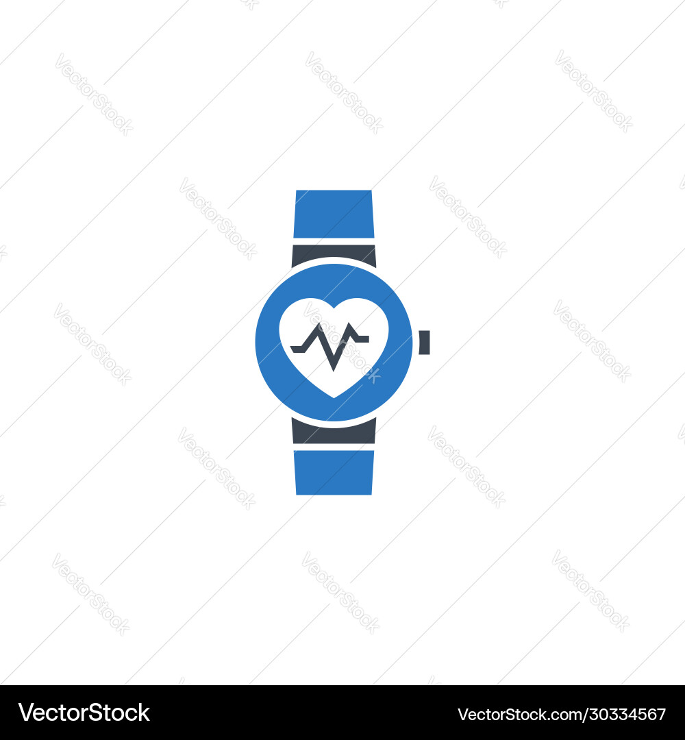 Smart watch medical service glyph icon Royalty Free Vector