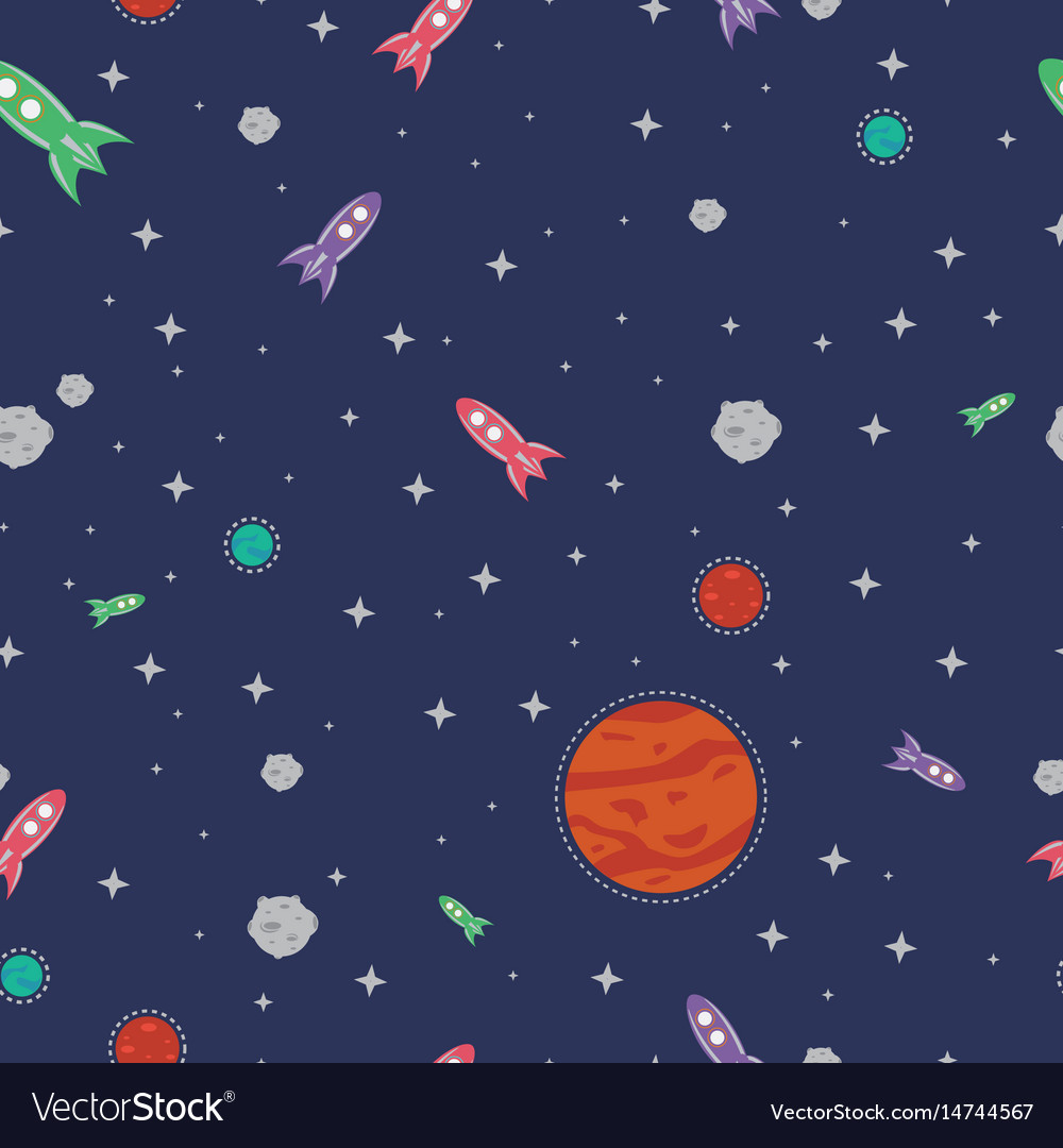 Space pattern Royalty Free Vector Image - VectorStock