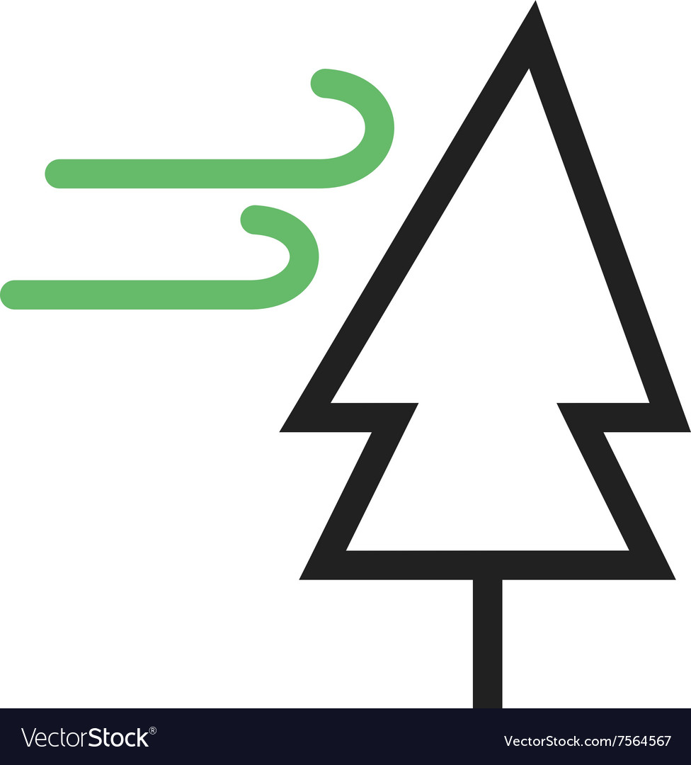 Tree with wind Royalty Free Vector Image - VectorStock