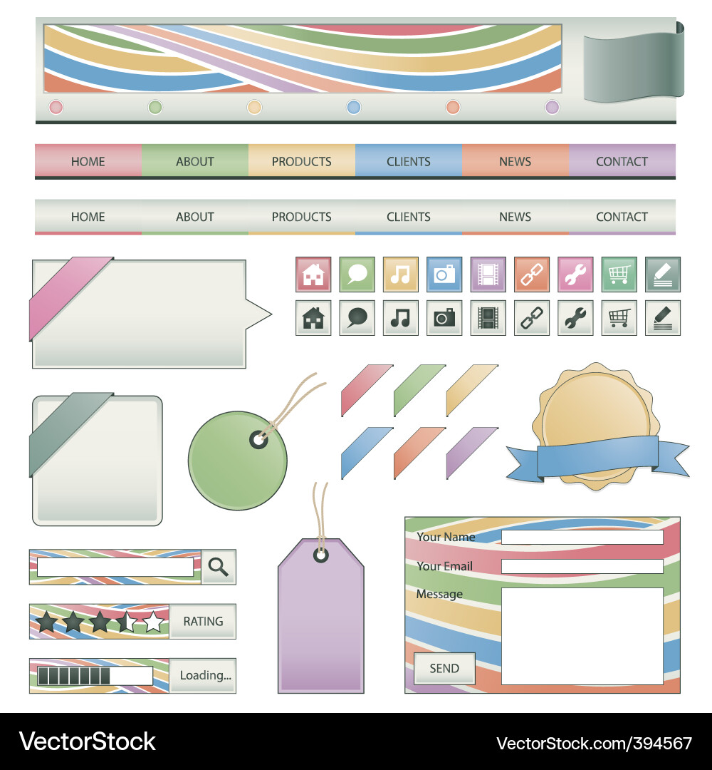 Web design elements Royalty Free Vector Image - VectorStock