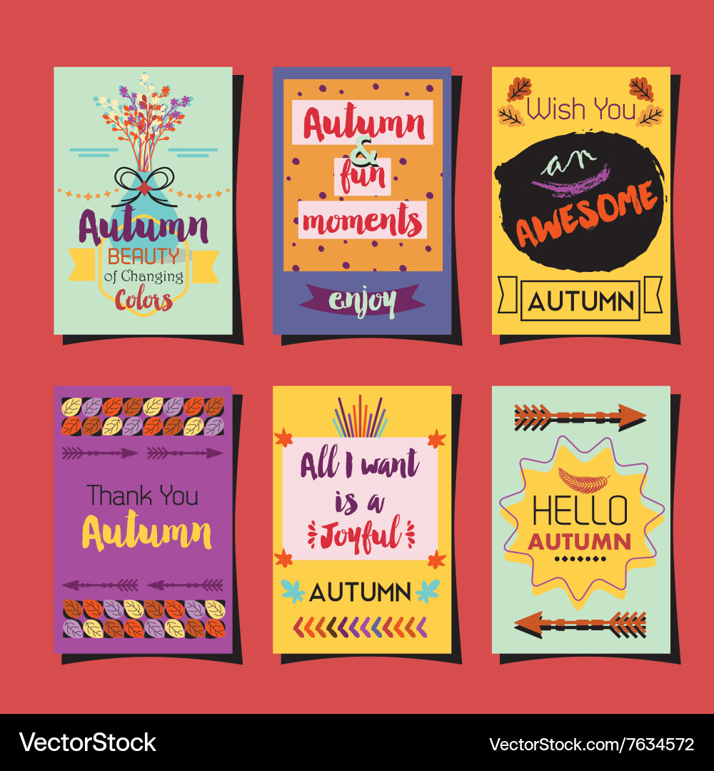 Autumn greetings template and journaling cards set