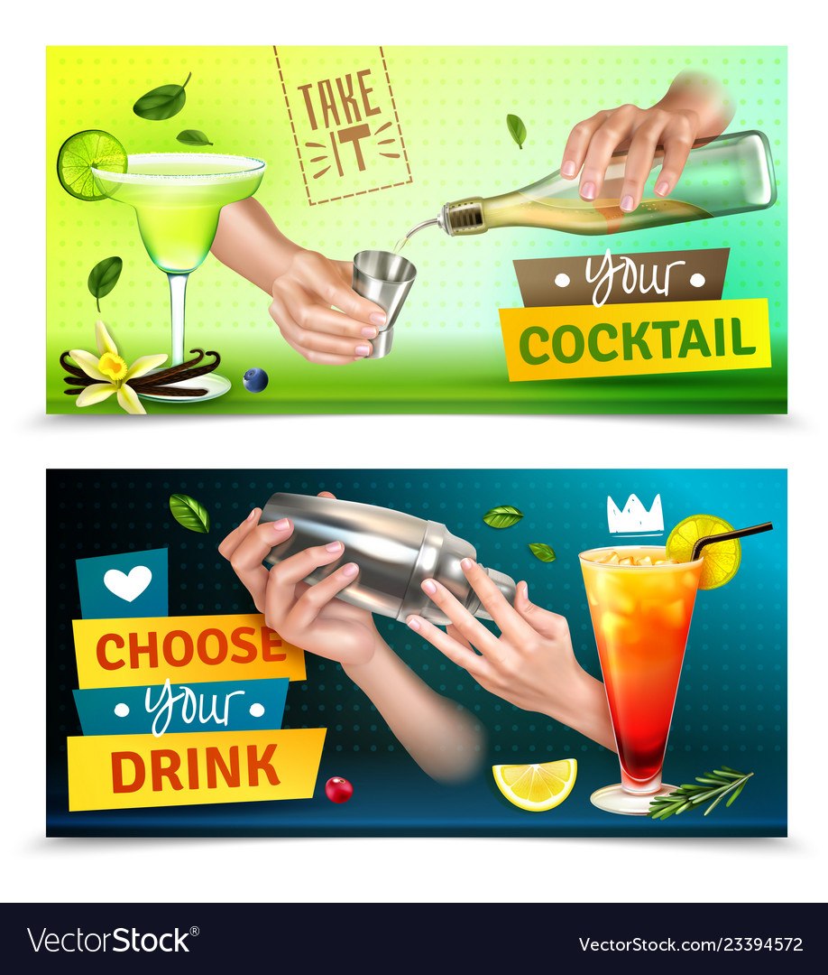 Bartender banners set Royalty Free Vector Image