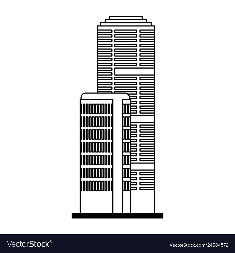 Buildings architecture on white background Vector Image