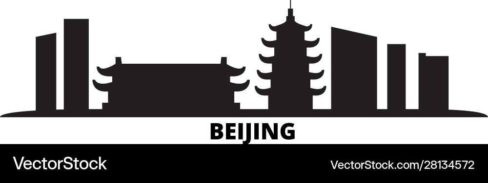 China beijing city skyline isolated Royalty Free Vector