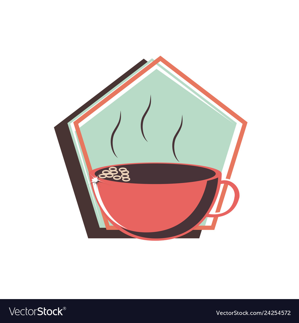 Coffee cup elegant frame Royalty Free Vector Image