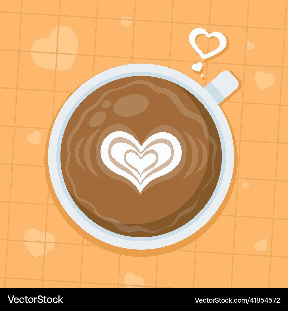 Coffee morning with heart Royalty Free Vector Image
