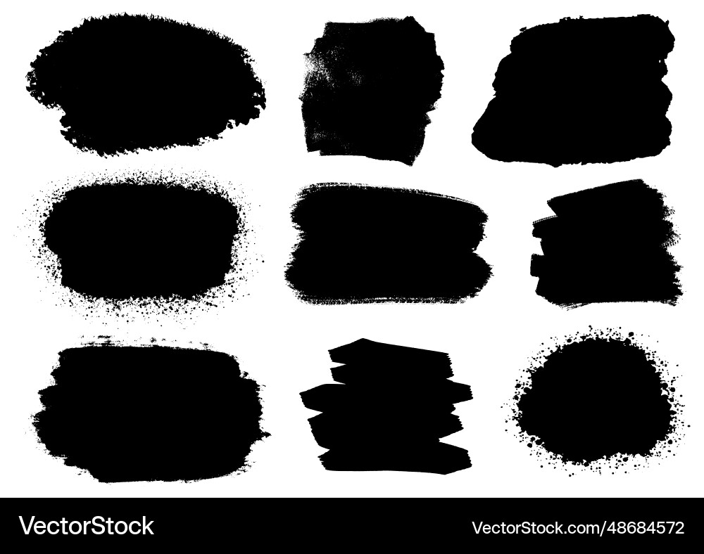 Collection of grunge splatter designs Royalty Free Vector