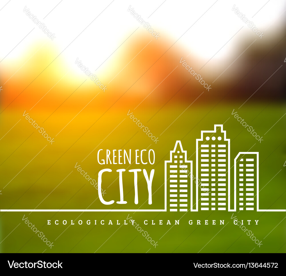 Ecologically clean green city Royalty Free Vector Image