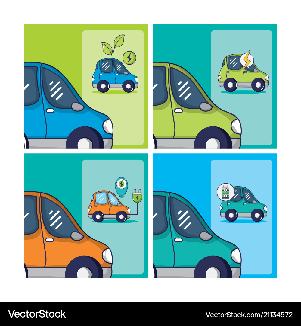 Electric car and green energy Royalty Free Vector Image
