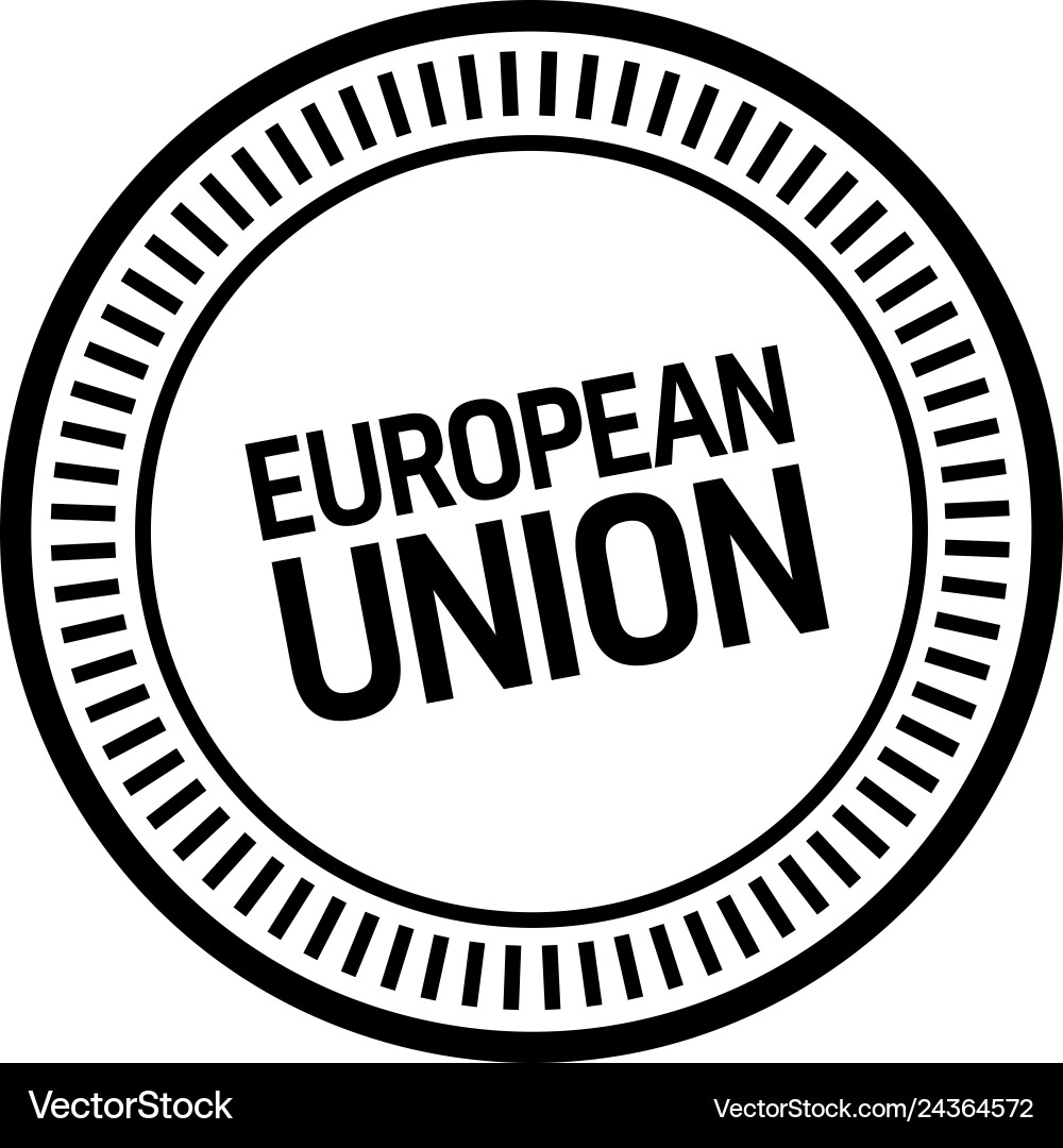 European union stamp on white Royalty Free Vector Image
