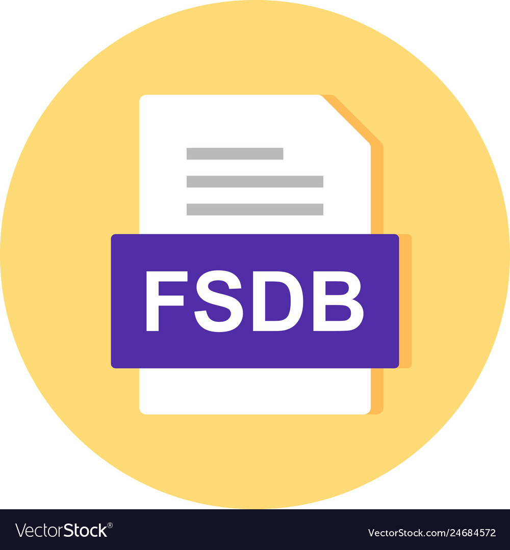 Fsdb file document icon Royalty Free Vector Image