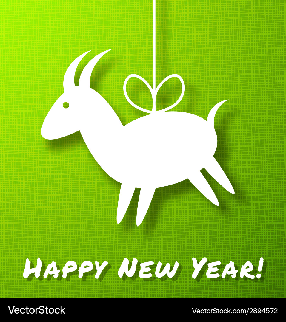 Goat paper on bright green canvas background Vector Image