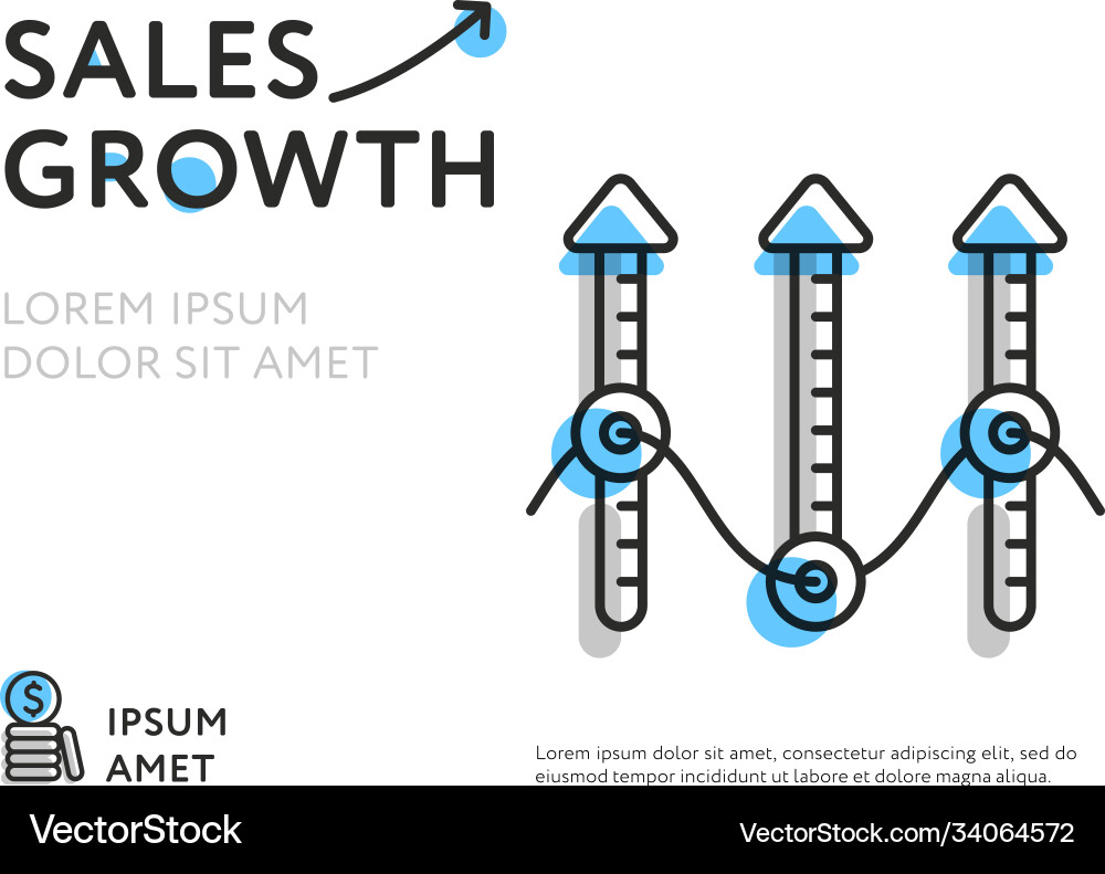 Growth sales in colorful template Royalty Free Vector Image