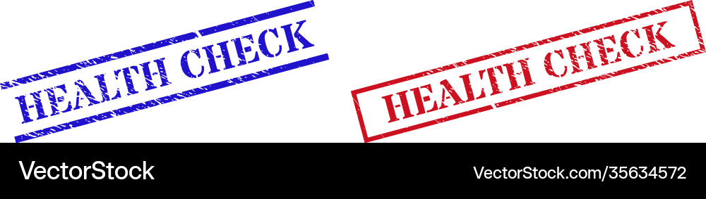 Health check textured scratched stamp watermarks Vector Image
