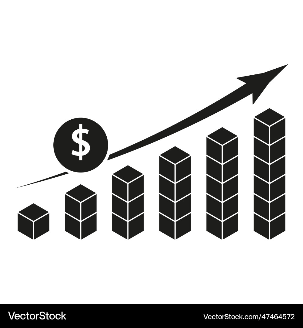 Increase money growth icon progress marketing Vector Image