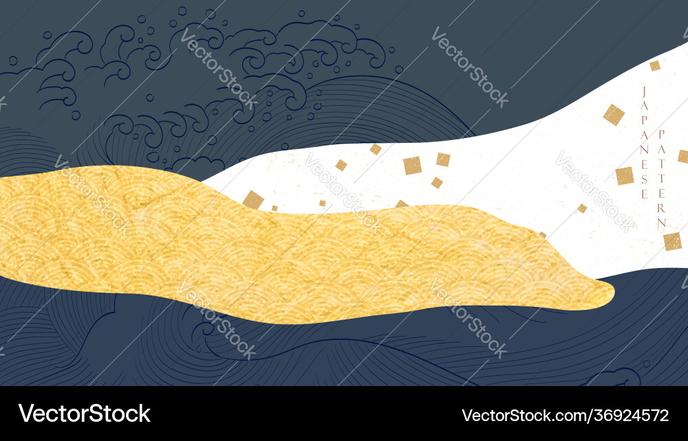 Japanese background with gold texture abstract Vector Image