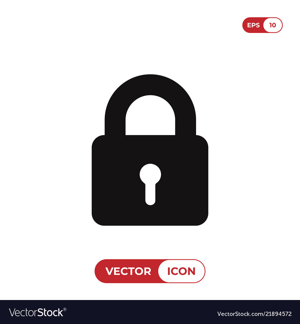 Lock icon isolated on white background modern Vector Image