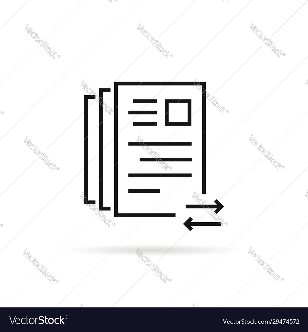 Send or receive thin line document Royalty Free Vector Image