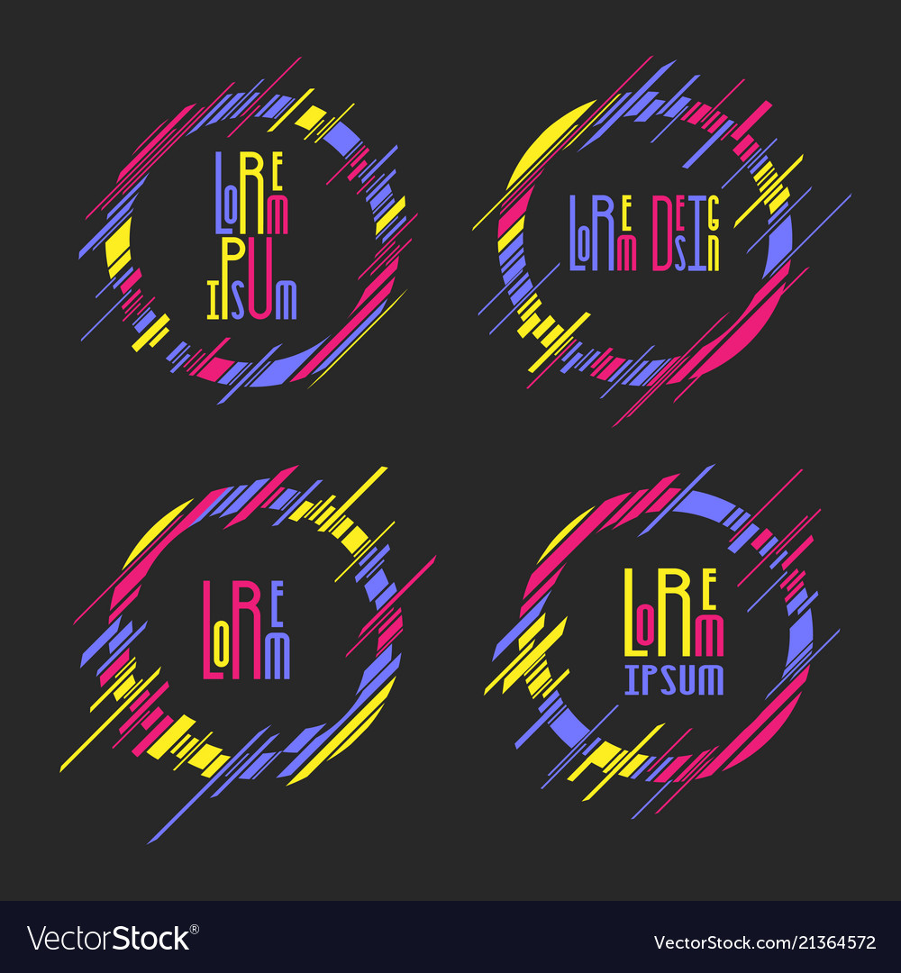 Set round frame with modern dynamic shapes Vector Image