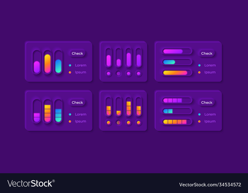Setting adjustments ui elements kit Royalty Free Vector Setting adjustments ui elements kit Royalty Free Vector