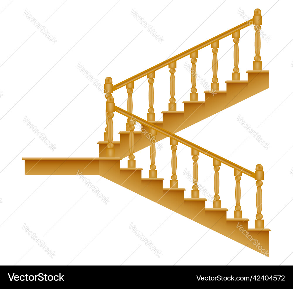Stairs for the house inside to second floor Vector Image