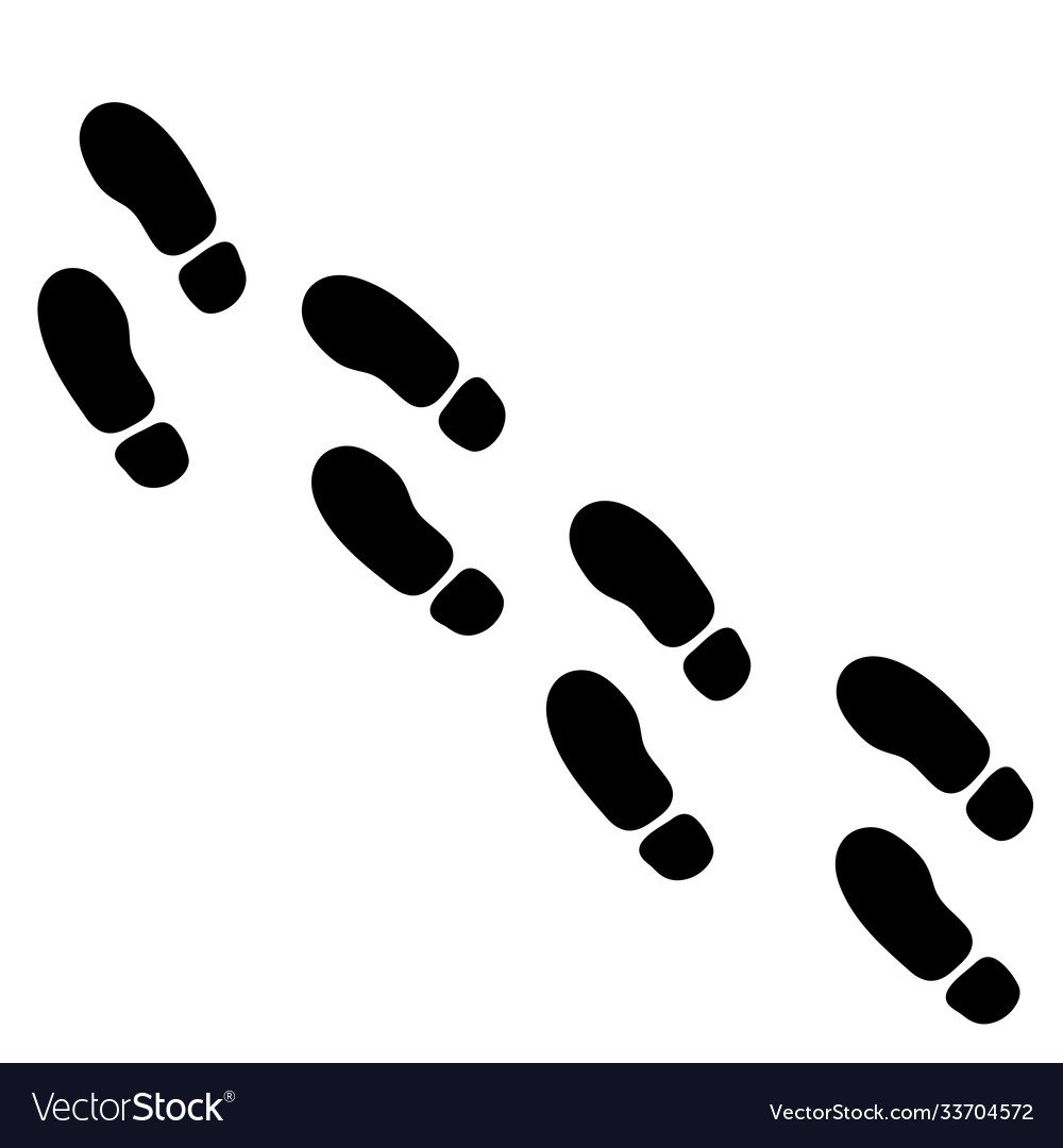 Trail shoe print step sign icon Royalty Free Vector Image