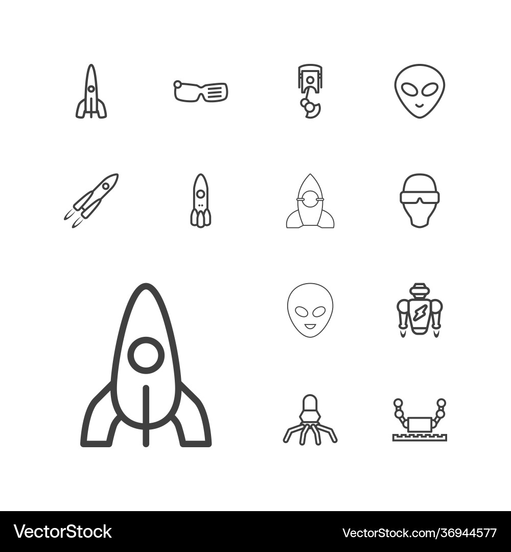 13 futuristic icons Royalty Free Vector Image - VectorStock
