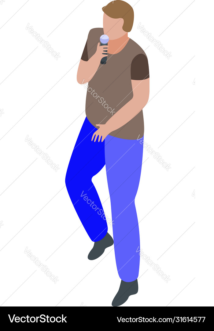 Artist singer man icon isometric style Royalty Free Vector
