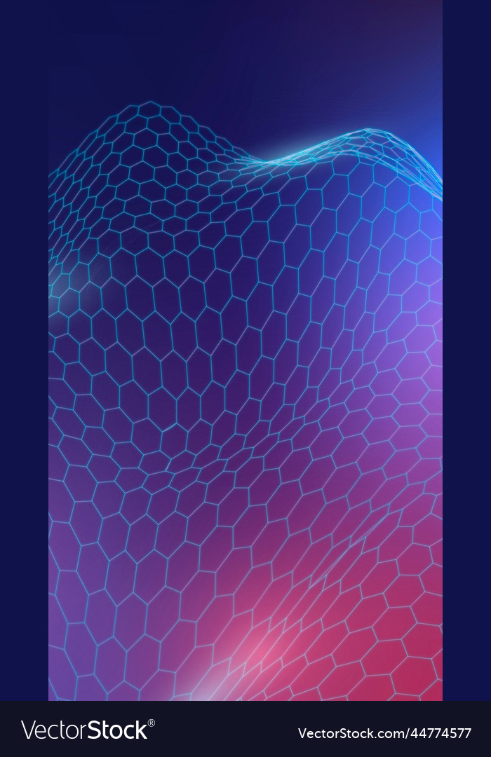 Blue 3d abstract wave pattern background Vector Image