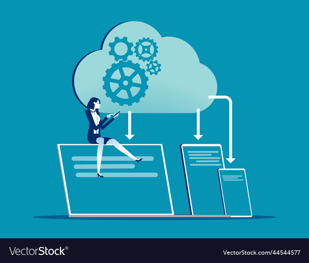 Cloud Connection Online Data Trasfer Abstract Vector Image