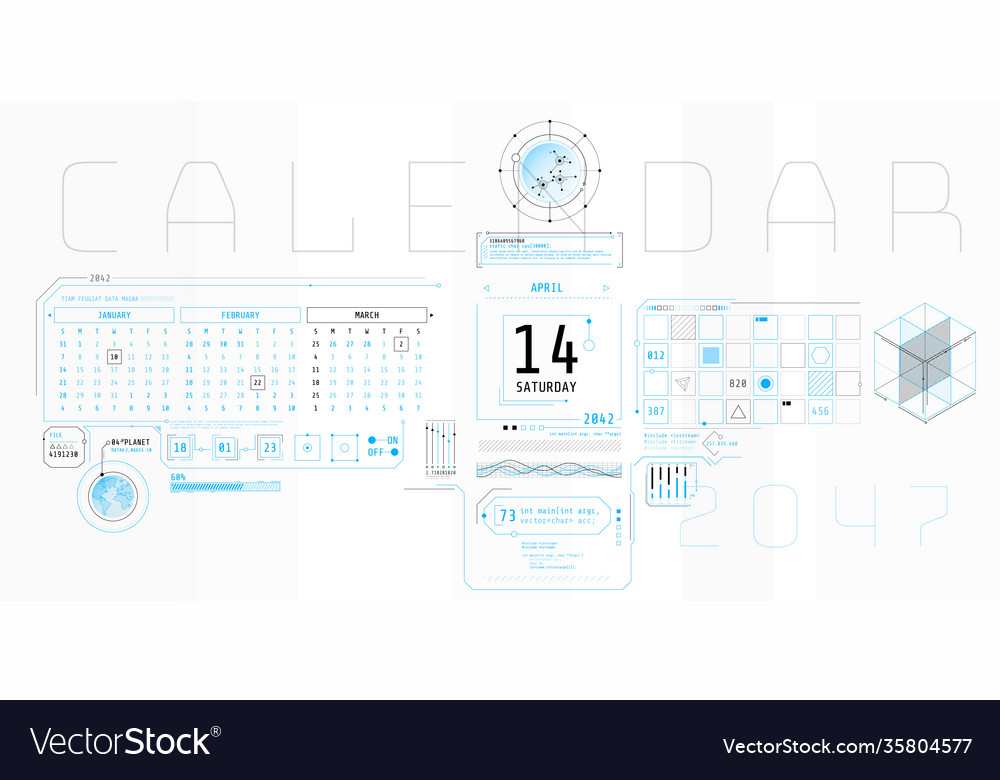Composition computer hud interface with Royalty Free Vector