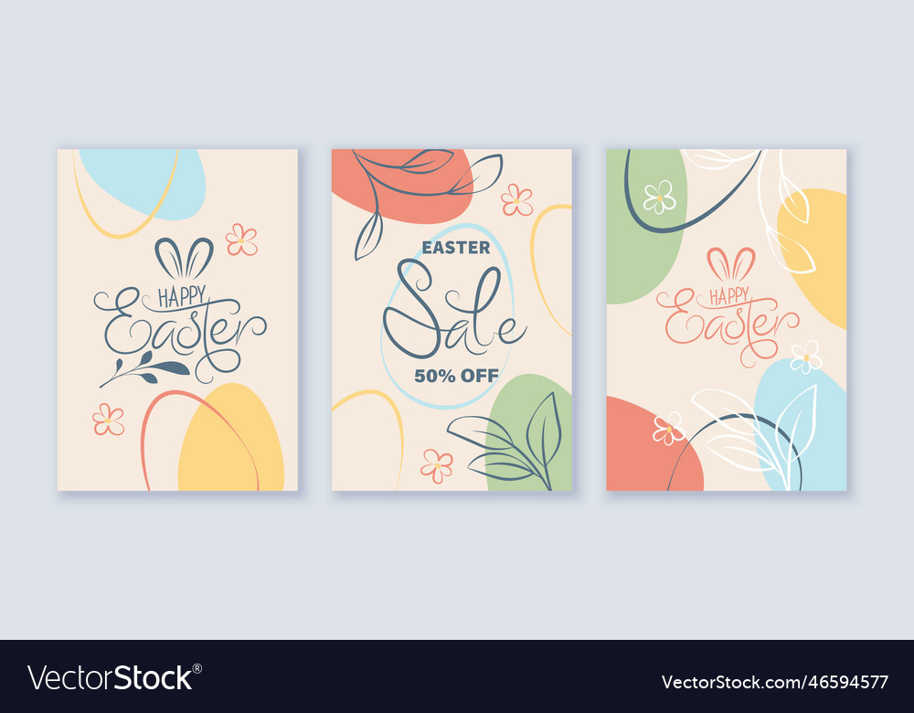 Easter holiday greeting card template background Vector Image
